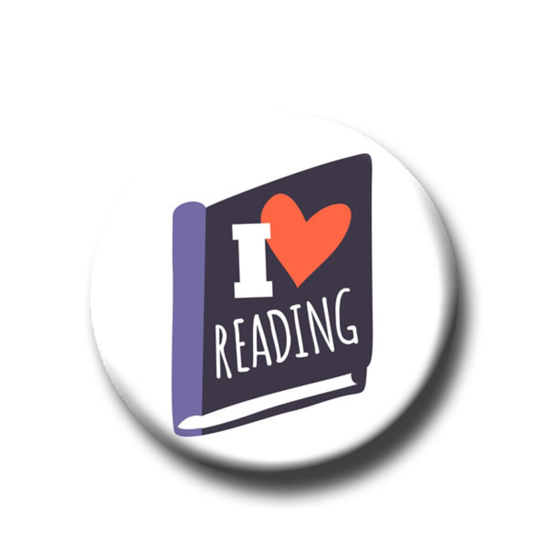 I Heart Reading -pin Back Button - Reader Gift - Teacher Gift- Button ...