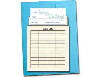 Happy Birthday Book Themed Greeting Card With a Vintage - Etsy