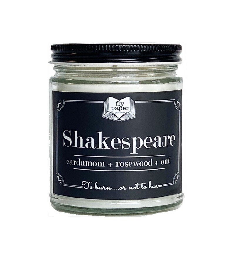 Shakespeare Soy Candle Cardamom Rosewood Oud Book - Etsy