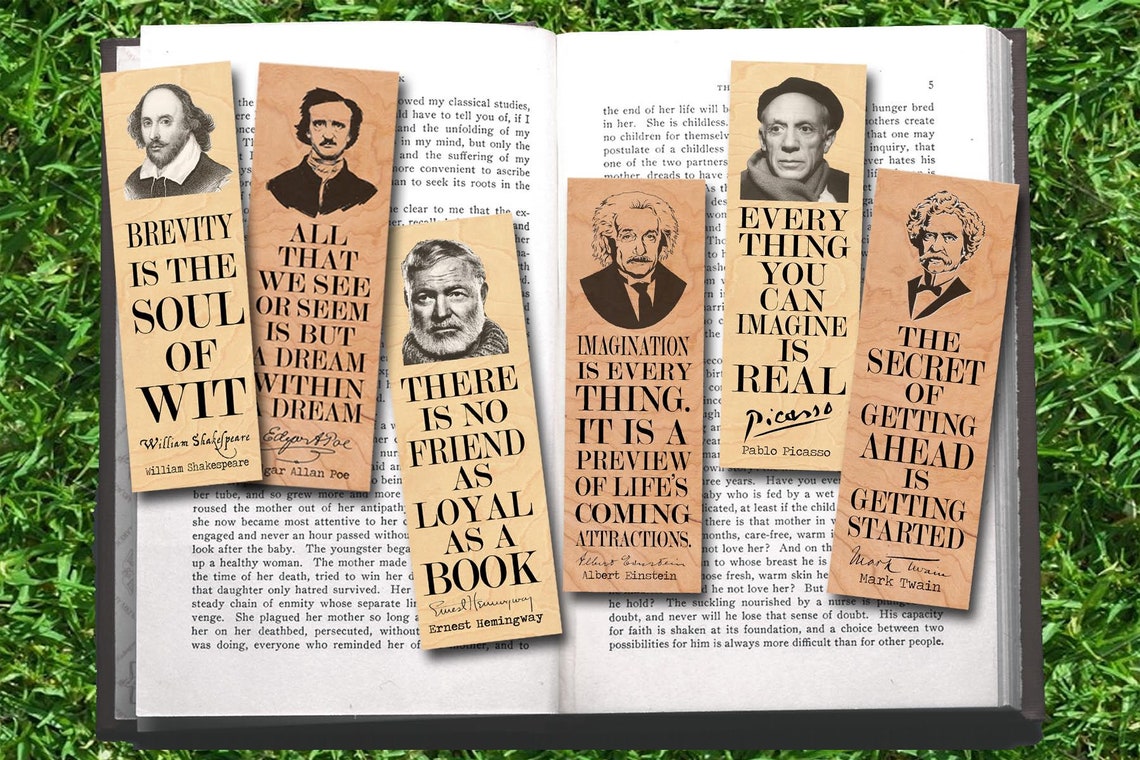Famous Authors Wooden Bookmark Set: Literary Gift for Book Lovers - Etsy