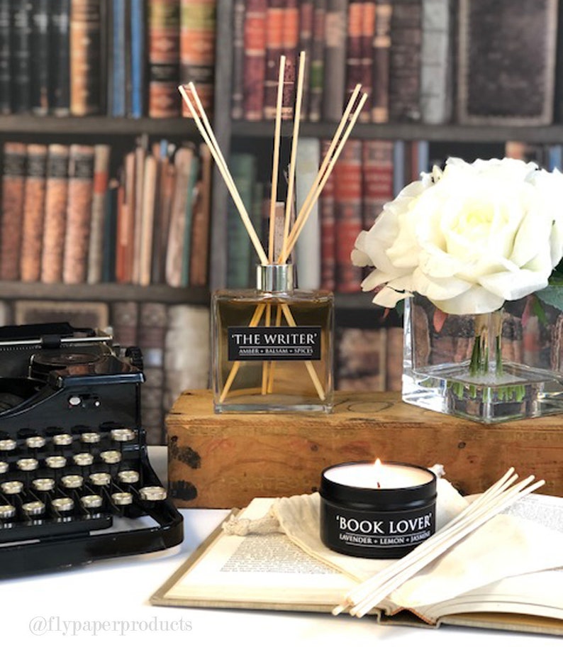 The Writer 7oz Reed Diffuser Set Amber Balsam Spices | Etsy