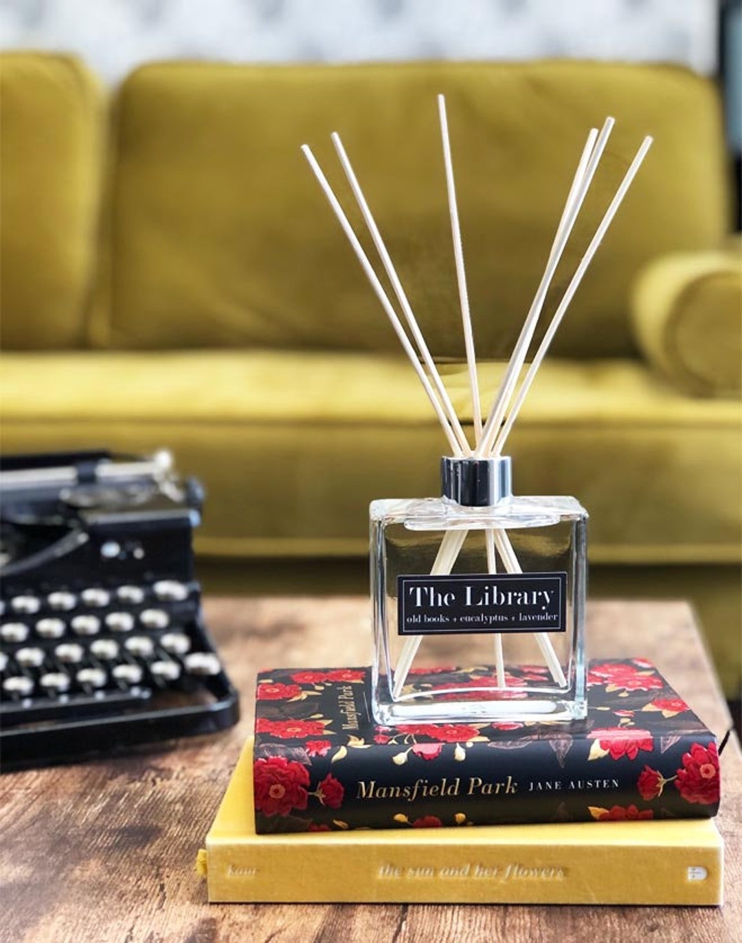 The Library - 7oz Reed Diffuser - Old Books + Eucalyptus + Lavender ...