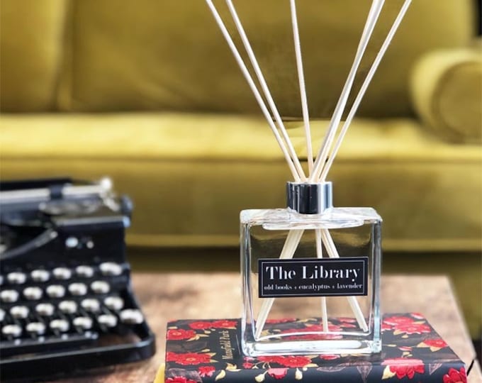 The Library 7oz Reed Diffuser Old Books Eucalyptus Lavender Book Lover ...