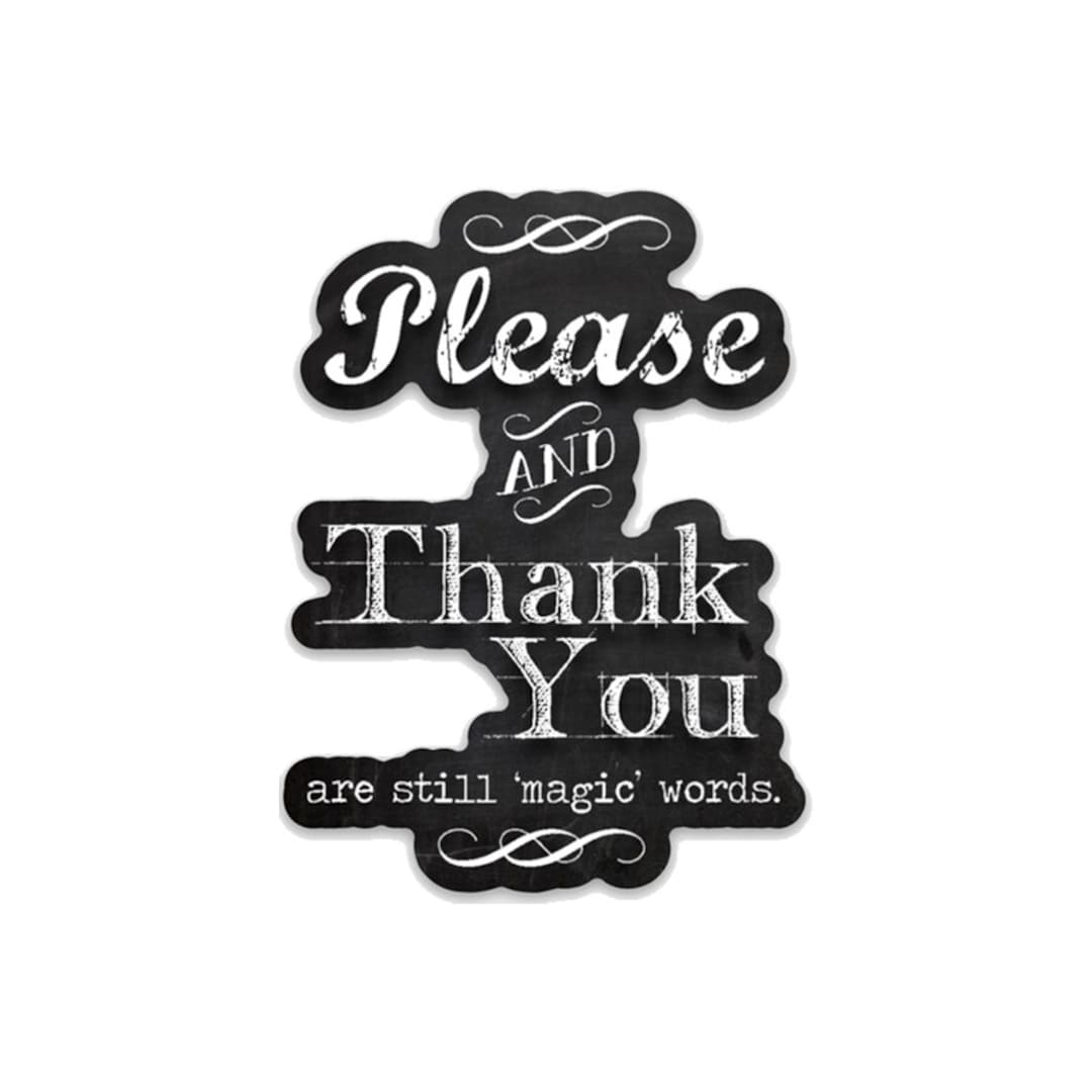 Please and Thank You- 3" Vinyl Sticker Laptop Decal - Water Bottle ...