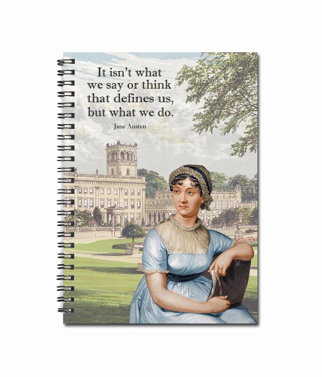 Jane Austen Quote - 80 Page Unlined Notebook - Book Lover Gifts - Diary ...