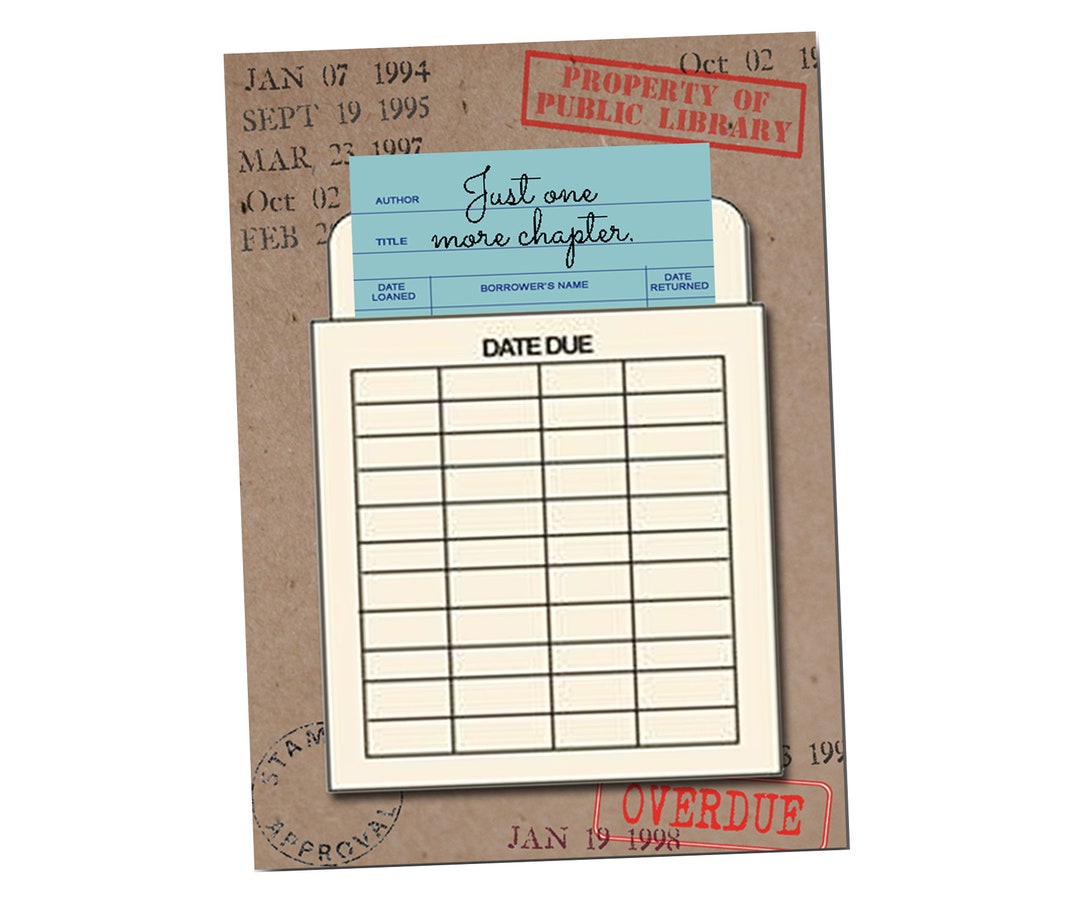 Just One More Chapter. Book Themed Card With a Vintage Book Card and ...