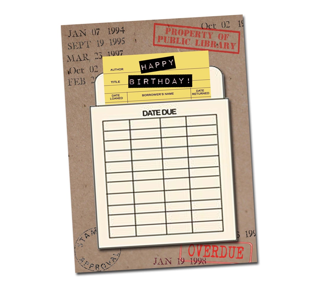 Happy Birthday. Book Themed Birthday Card With a Vintage Book Card and ...