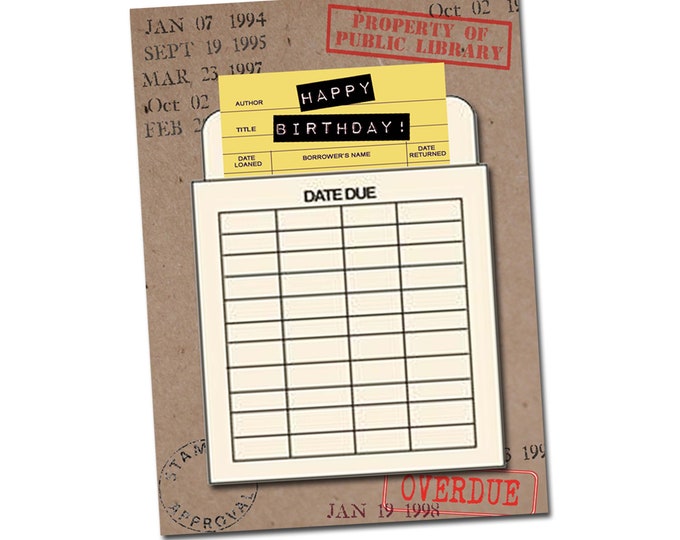 Happy Birthday. Book Themed Birthday Card With a Vintage Book Card and ...