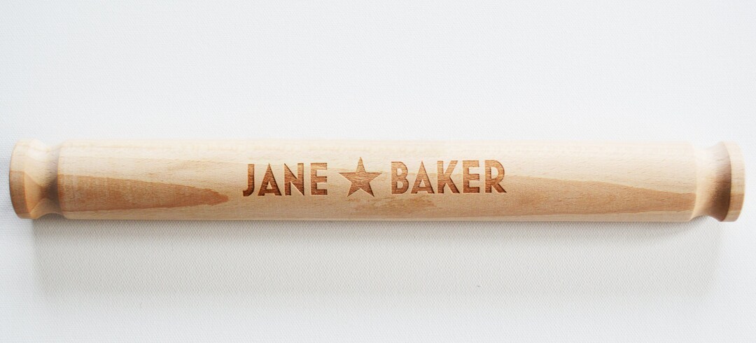 Personalised Engraved Rolling Pin, Custom Wooden Rolling Pin, Star ...