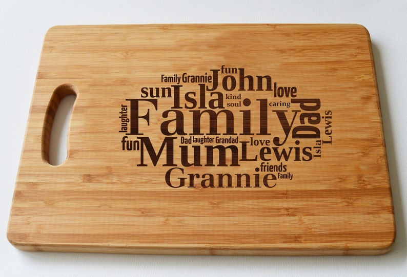 Personalised Engraved Word Art Large Solid Wooden Chopping - Etsy