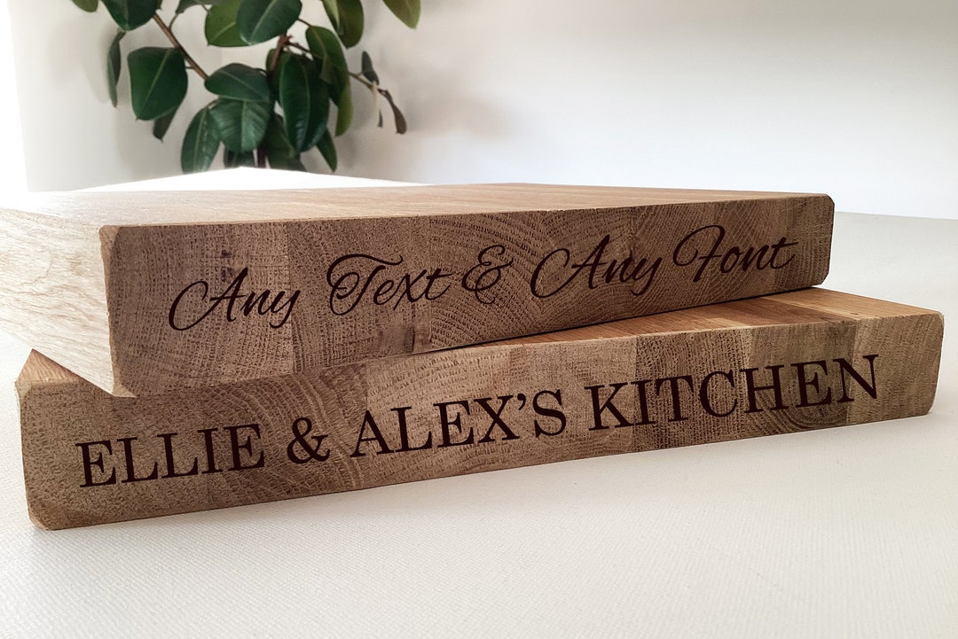 Personalised Engraved Oak Chopping Block - Etsy UK