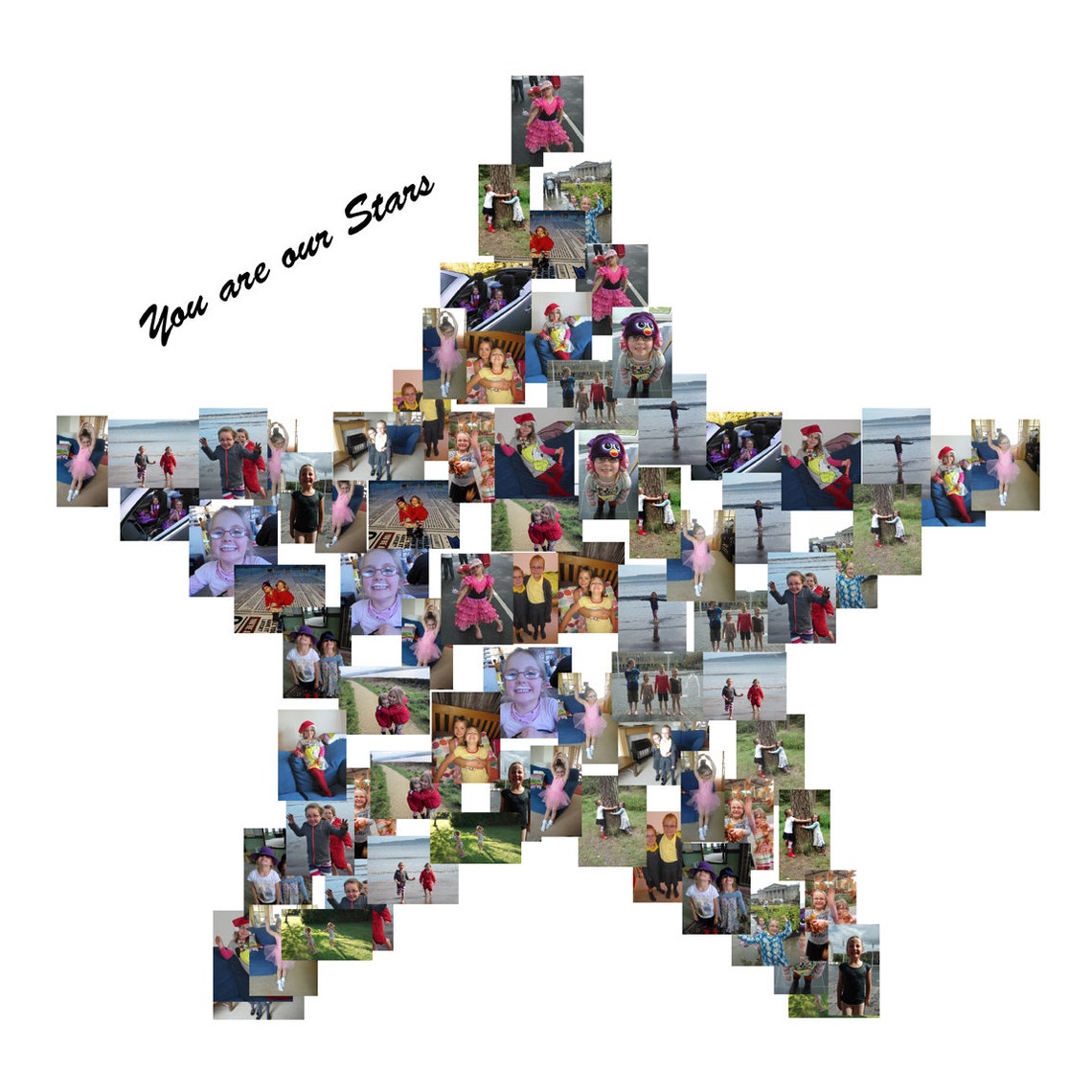 STAR Shape Photo Collage on Canvas Personalise Collage Framed - Etsy UK