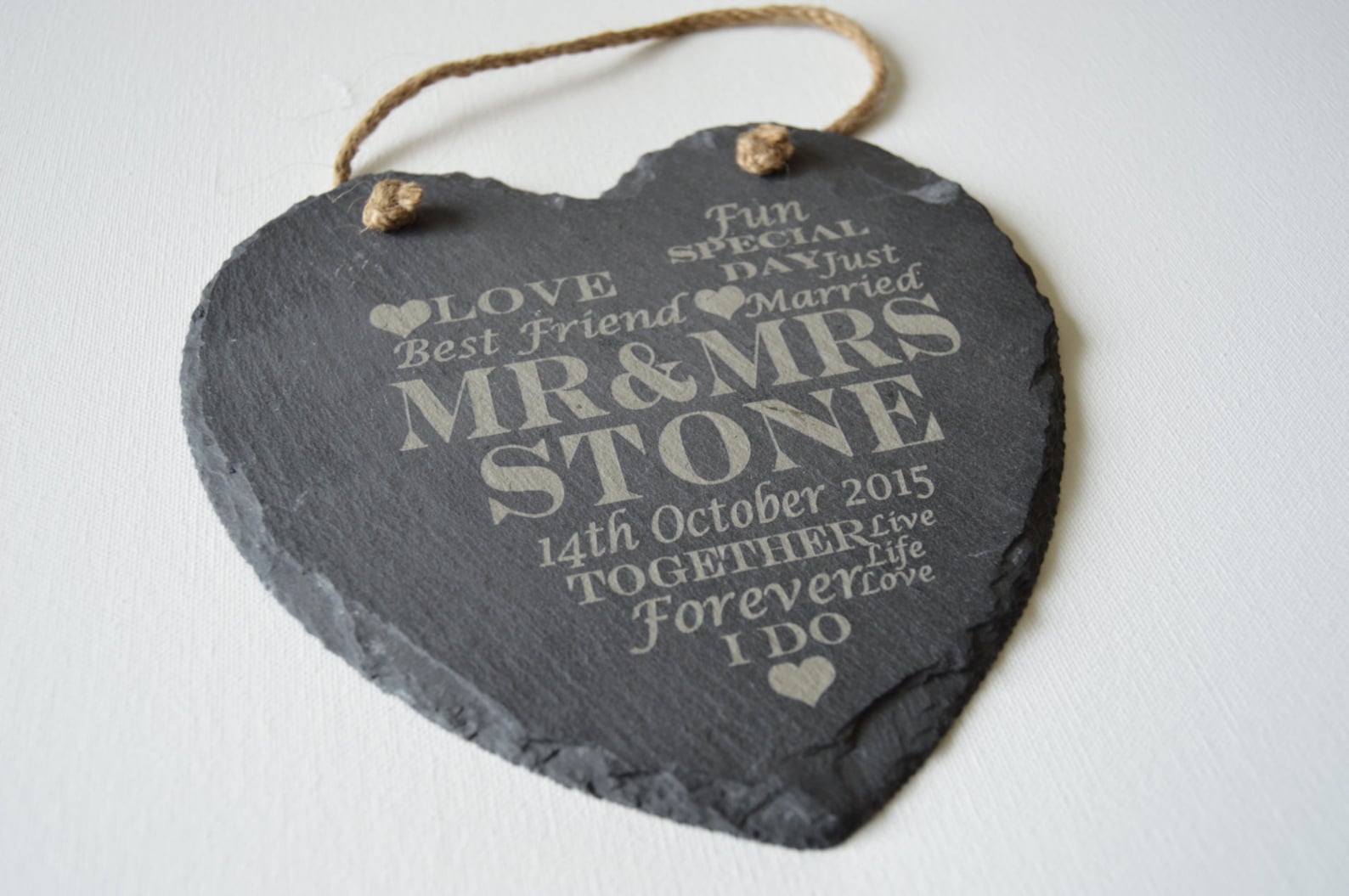 Personalised Engraved Slate Heart Wedding Gift House Gift - Etsy UK