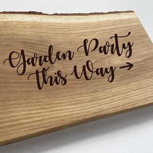 Personalised Engraved Solid Oak Wood Sign, Live Edge Oak Sign, Outdoor ...