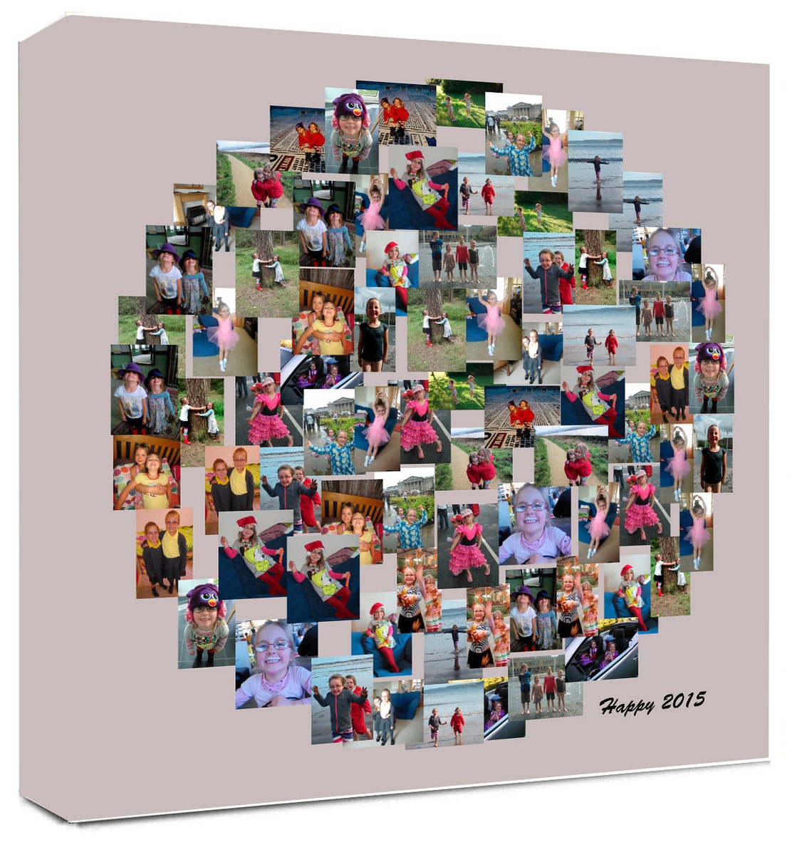 CIRCLE Shape Photo Collage on Canvas Personalise Collage - Etsy UK