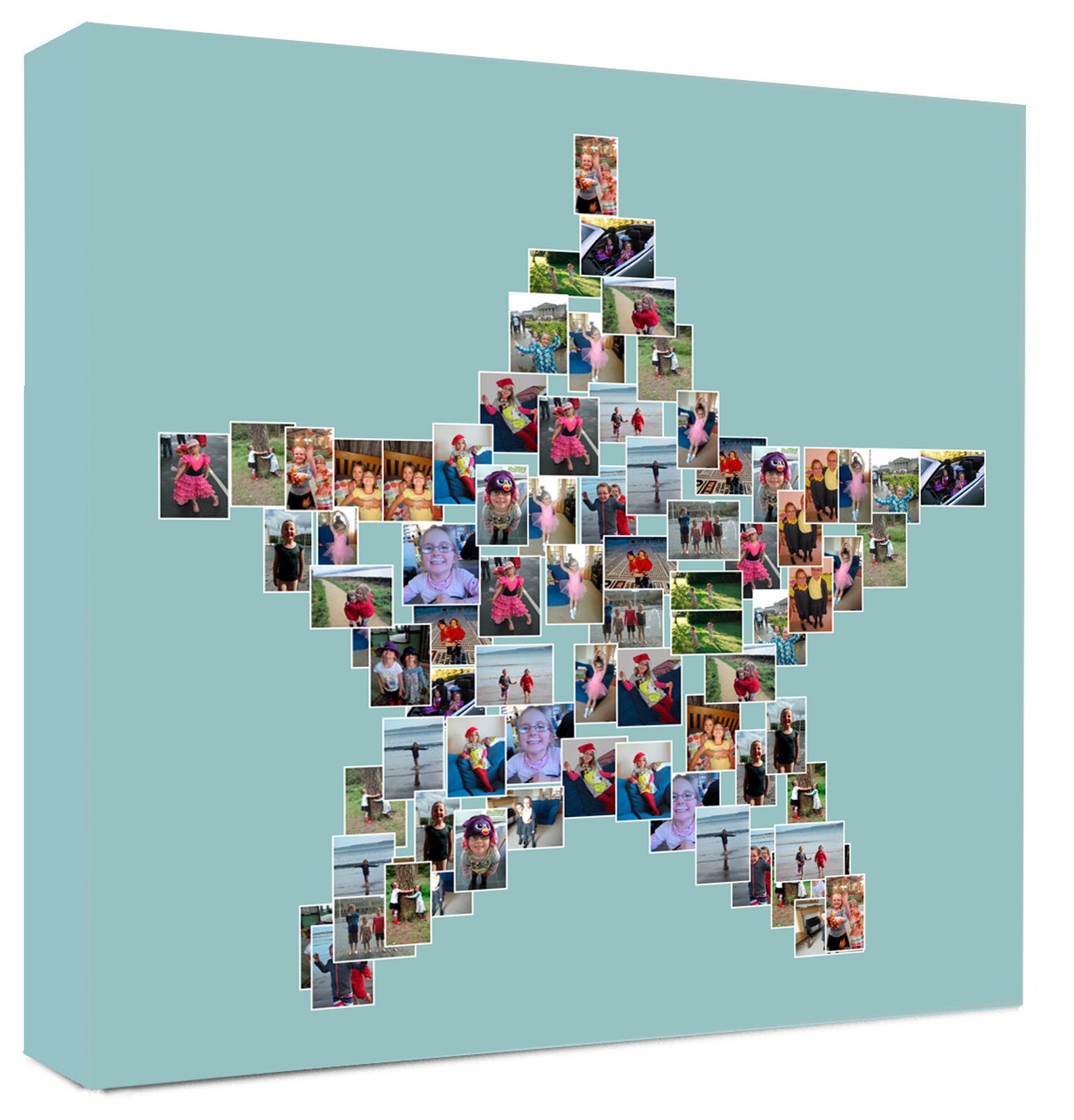 STAR Shape Photo Collage on Canvas Personalise Collage Framed - Etsy UK