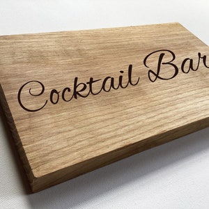 Personalised Engraved Solid Oak Wood Sign, Live Edge Oak Sign, Outdoor ...