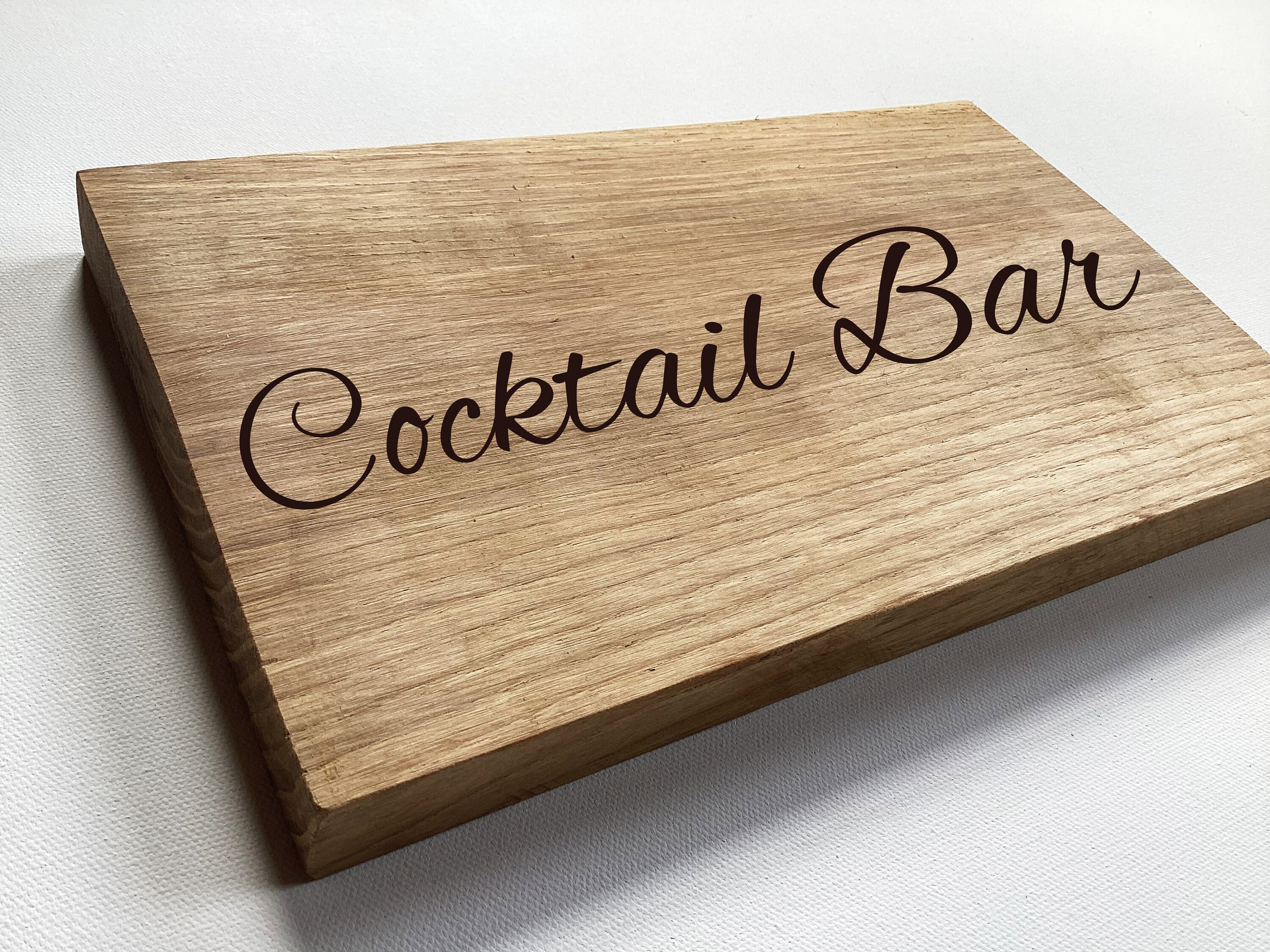 Personalised Engraved Solid Oak Wood Sign, Live Edge Oak Sign, Outdoor ...