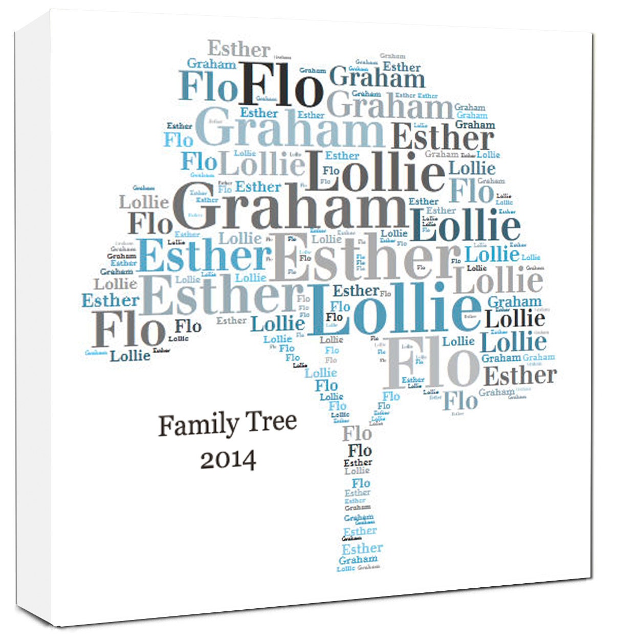 Word Art Canvas Family Tree Word Art Printed and Framed on | Etsy