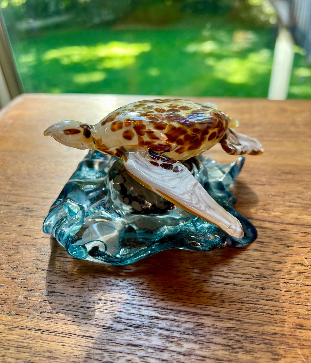 Handblown and Sculpted Sea Turtle; Ocean Theme Decor; Glass Marine ...