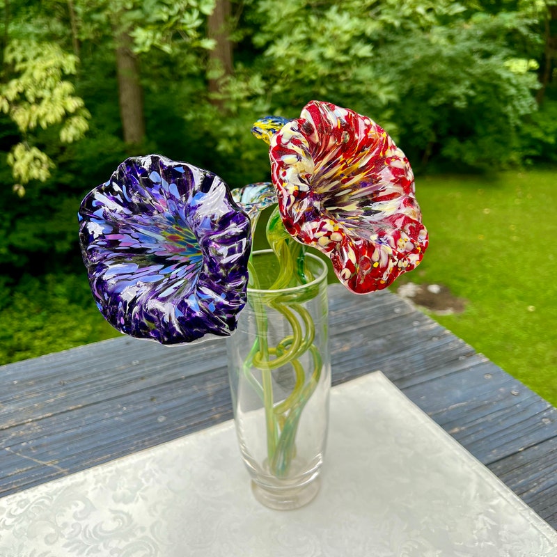 Blown Glass Flowers - Etsy