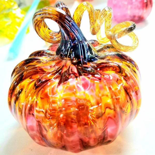 Mini Glass Pumpkin - Etsy