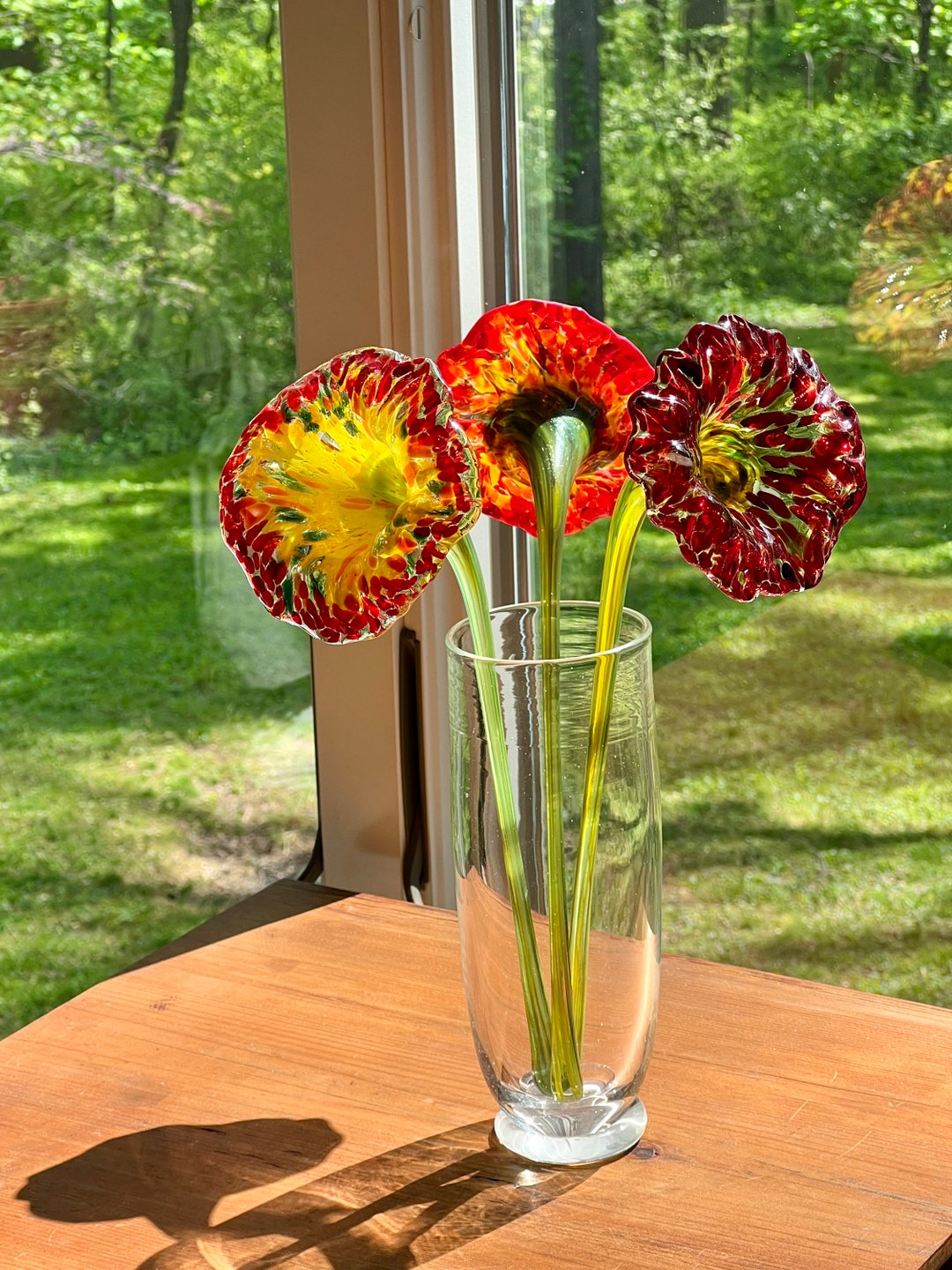 Handblown Glass Flowers- READY TO SHIP - Etsy