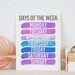 Days of the Week Watercolor Printable for Kids at Home Learning ...