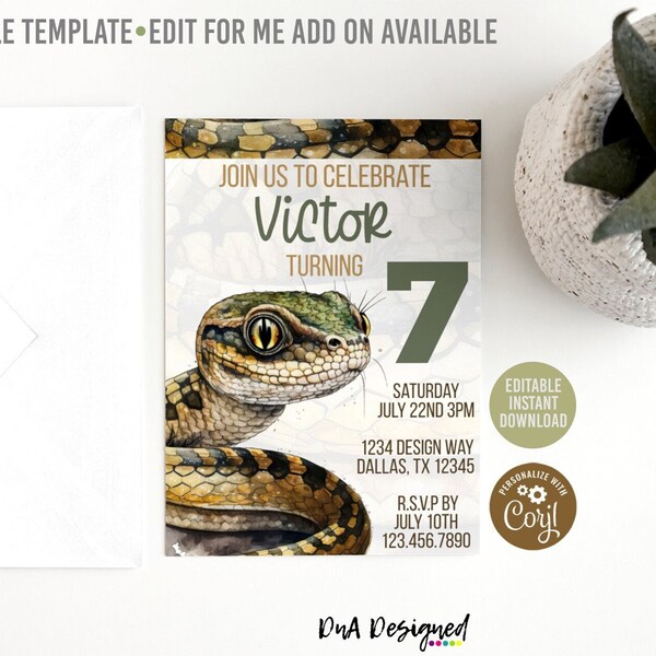 Snake Invitations - Etsy