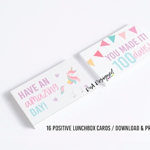 Positive Printable Lunchbox Cards for Kids DIGITAL - Inspirational ...