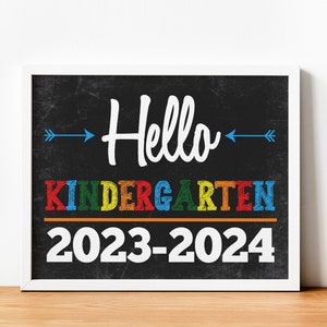 Printable First Day of School Sign for Kindergarten DIGITAL Hello ...