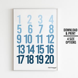 Printable Blue Shades ABC DIGITAL Print - Instant Download Nursery or ...
