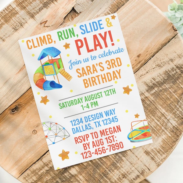 Playground Birthday Invitations - Etsy