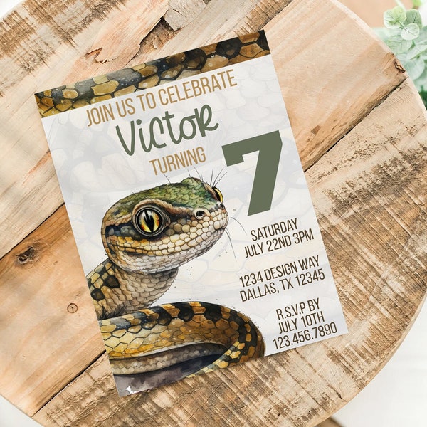Kids Reptile Birthday Invitations - Etsy