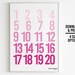 Printable Pink Shades Numbers 1-20 DIGITAL Print - Instant Download ...
