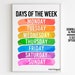 Days of the Week Pastel Colors Printable for Kids at Home Learning ...