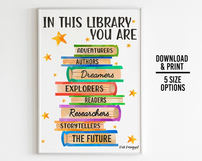 In This Library You Are... Positive Affirmations Printable - Etsy