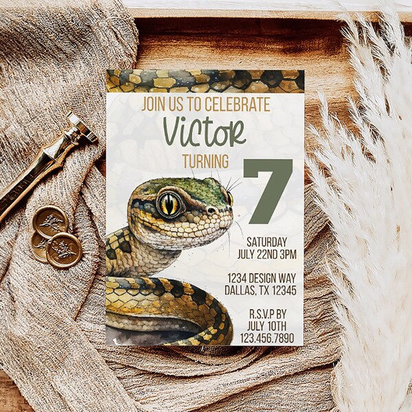 Reptile Invitation - Etsy
