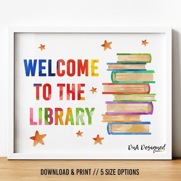 Library Sign - Etsy