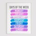 Days of the Week Watercolor Printable for Kids at Home Learning ...