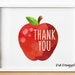 Thank You Teacher DIGITAL Watercolor Apple Print - Teacher Appreciation ...