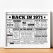 Back in 1971 Horizontal DIGITAL Sign - Instant Download DIY Print for ...