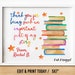 Editable Thank You Teacher Watercolor Print - Thank You for Being Part ...