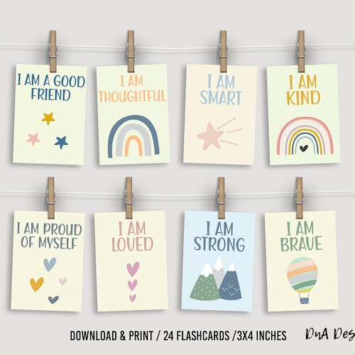 Printable Affirmation Cards for Autistic Kids Instant - Etsy