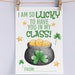 St. Patrick's Day DIY Print Student Gift Tag for Teachers DIGITAL Four ...