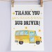 Thank You for Being Our Bus Driver DIGITAL Watercolor Card - Thank You ...