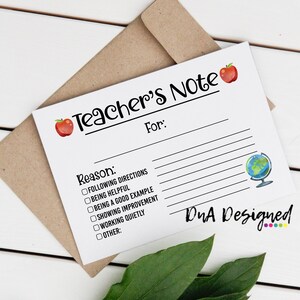 Teacher Note Printable Teacher Compliment Card DIGITAL - Etsy