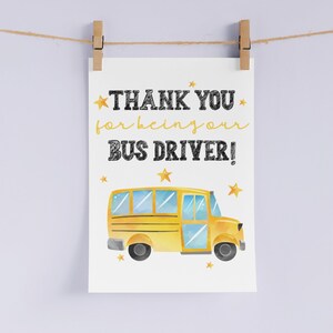 Thank You for Being Our Bus Driver DIGITAL Watercolor Card - Thank You ...