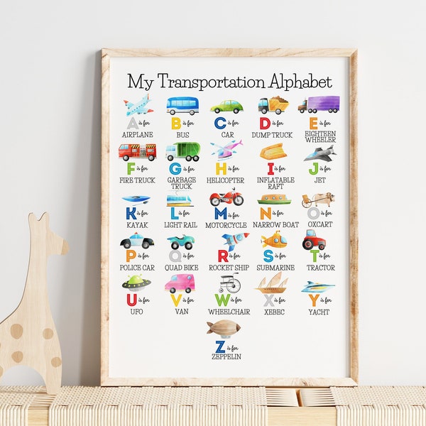 Transportation Alphabet - Etsy