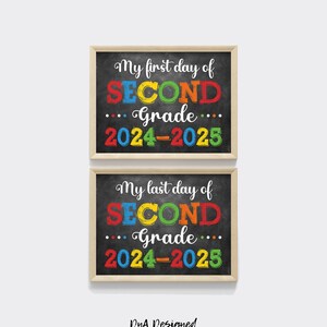 Back to School First and Last Day of Second Grade 2024-2025 DIGITAL ...